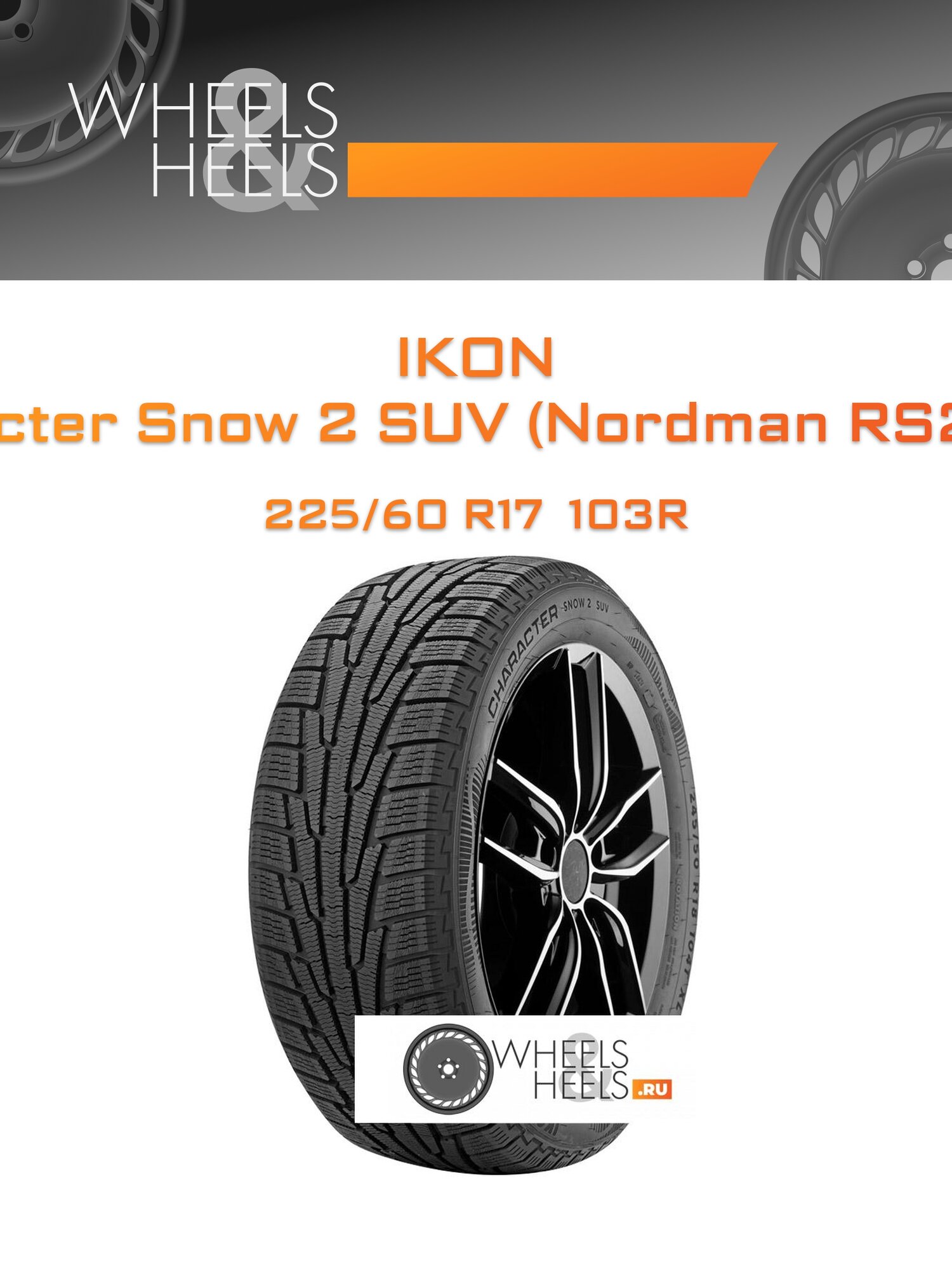 Шина автомобильная Ikon Character Snow 2 SUV (Nordman RS2 SUV) SUV 225/60 R17 103R XL WINTER, зимняя, универсальная