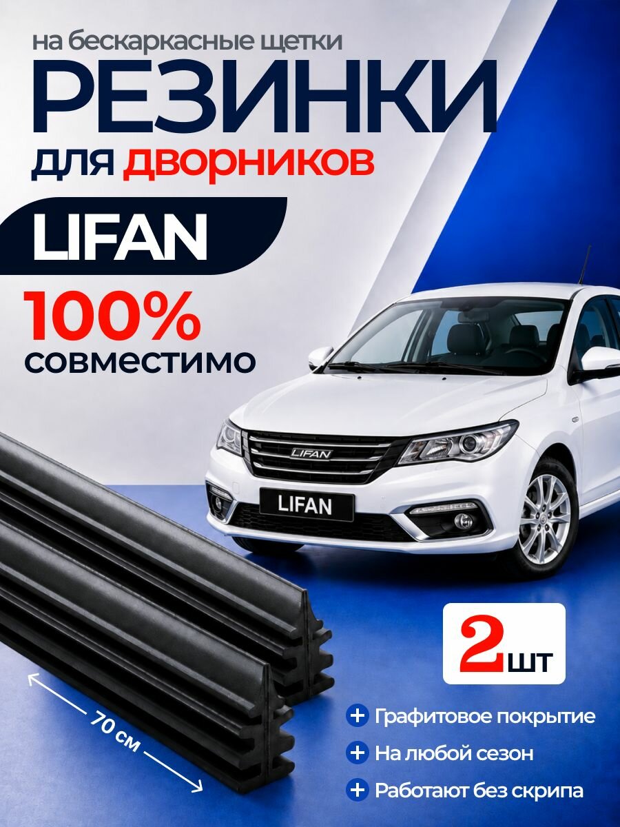 Резинки для дворников LIFAN бескаркасных / резинка для щеток стеклоочистителя лифан АРТ: WER8-57R