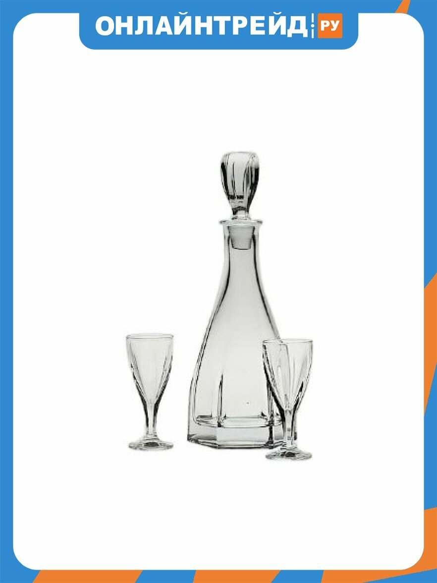 Набор для ликера Crystal Bohemia VICTORIA, 1 штоф 750 мл + 6 рюмок (60 мл), хрусталь