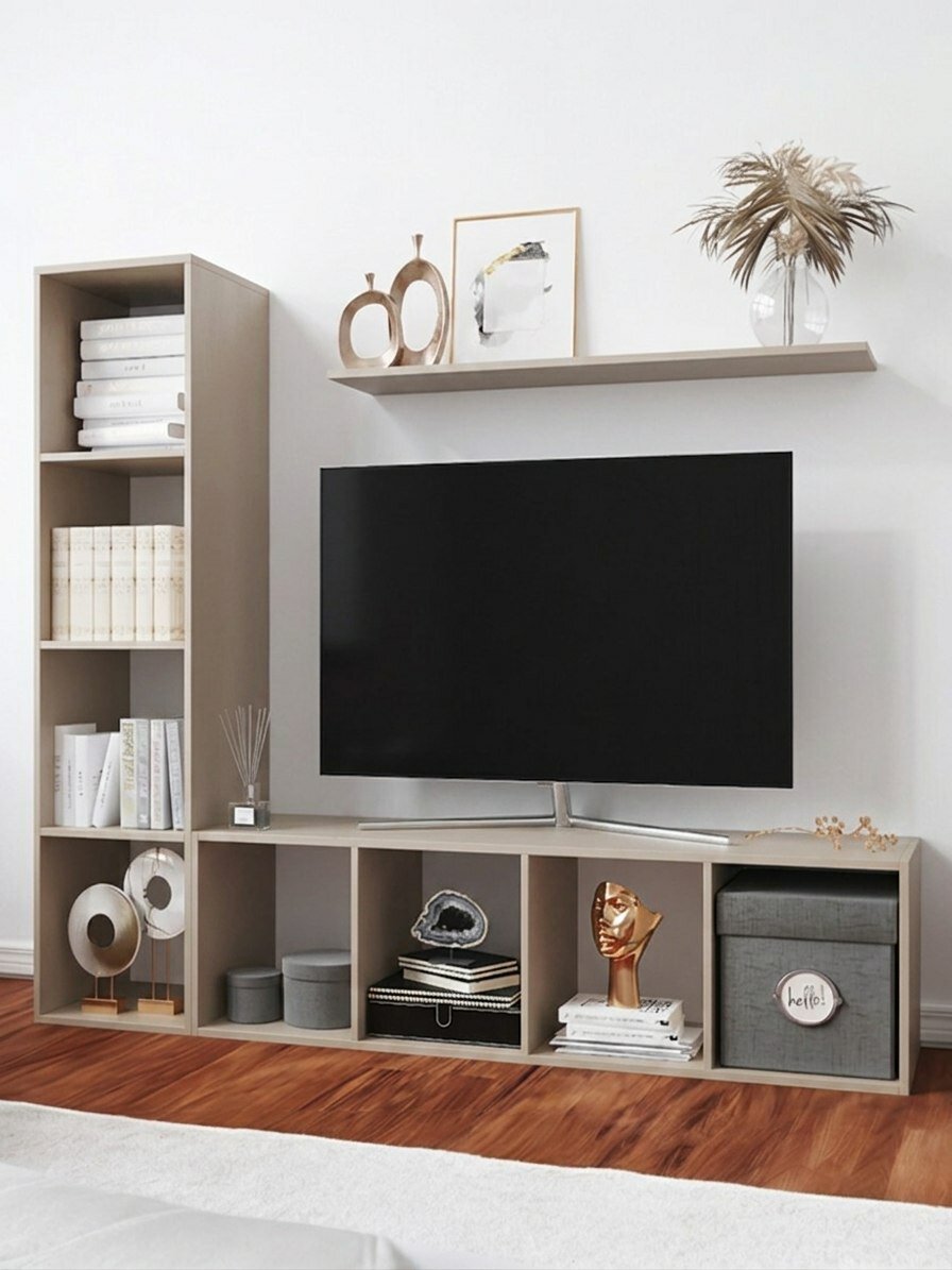 Стеллаж Билли 25 Кашемир 5981 BS FM 185x39x147 см, бежевый Фиеста