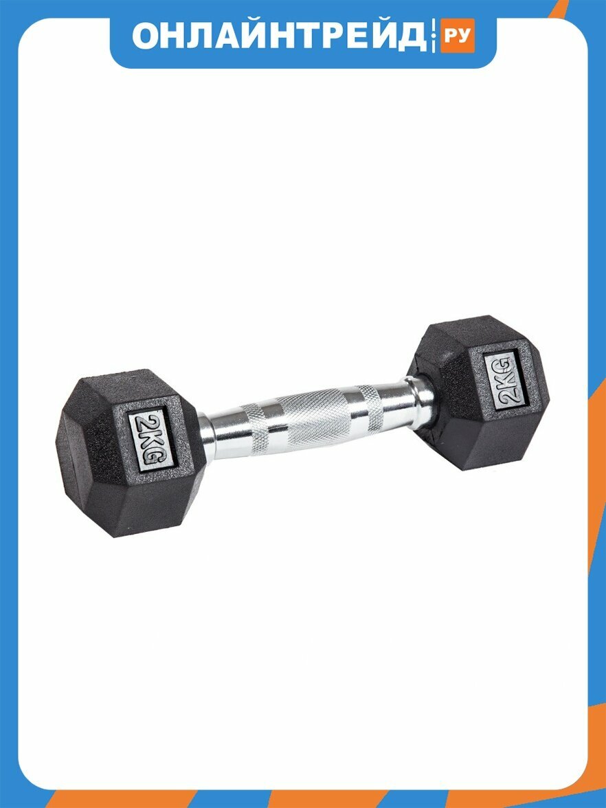 Гантель неразборная Victoryfit гексагональная 2 кг