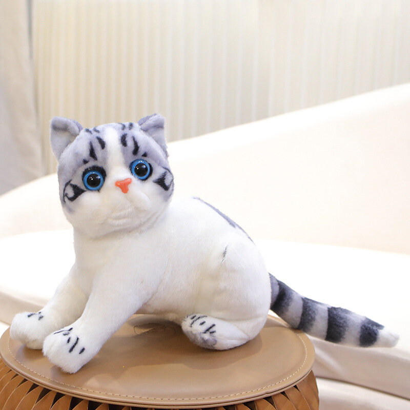 Мягкая игрушка кот плюшевая реалистичная 26 см цвет серый