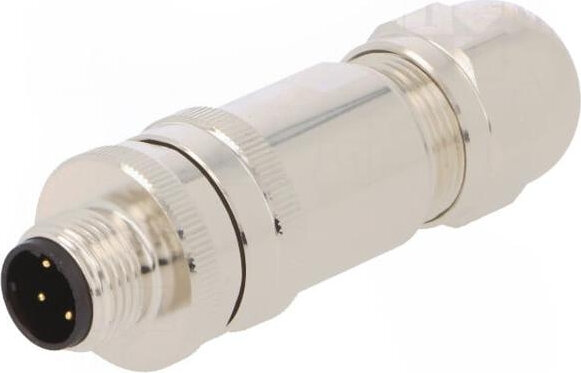 Разъем TE Connectivity T4111512041-000 Вилка M12 PIN 4 "папа" код D-Ethernet на провод IP67 прямой 1 шт