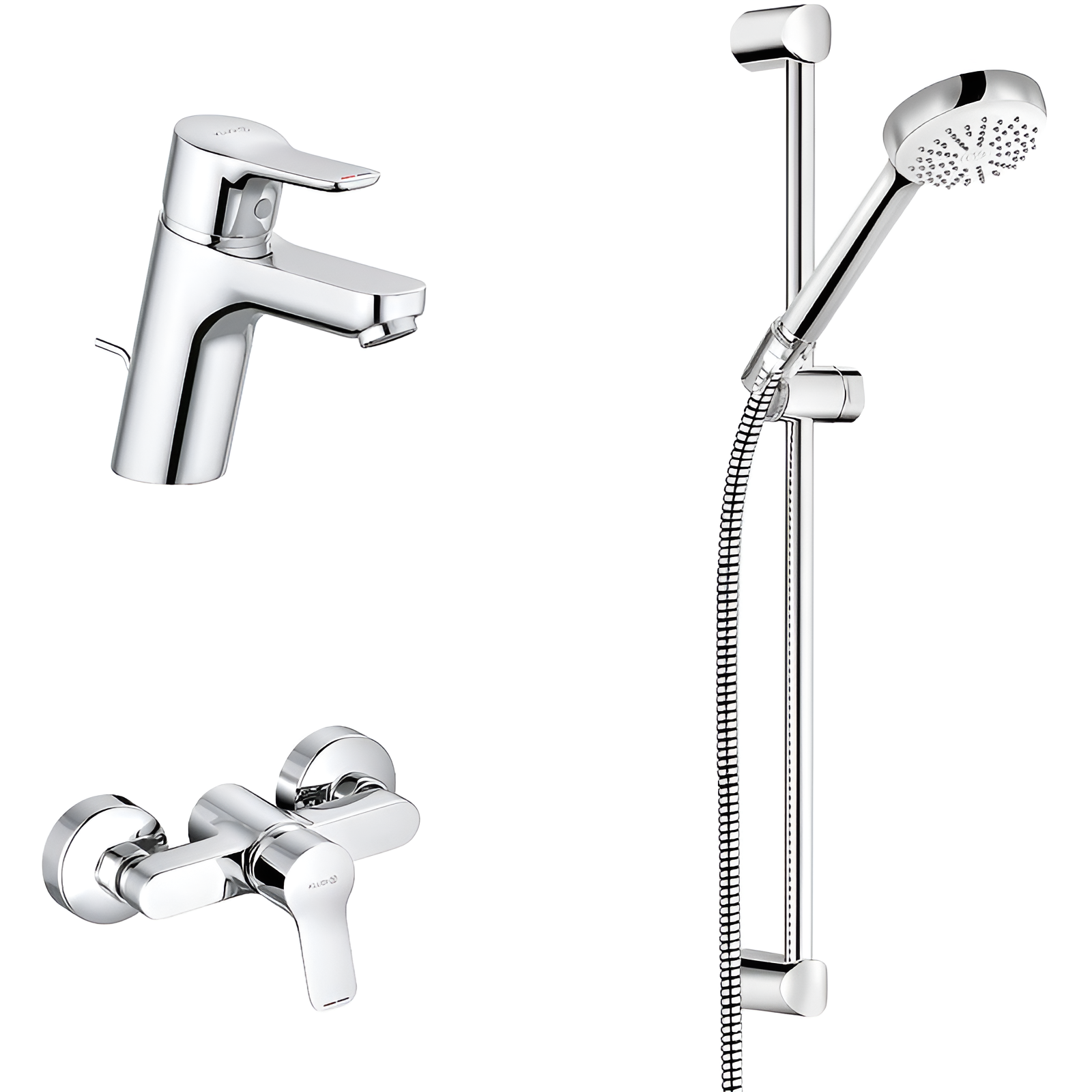 Душевой гарнитур Kludi Pure&Easy 3в1, хром, латунь, рычажное управление, 62 см