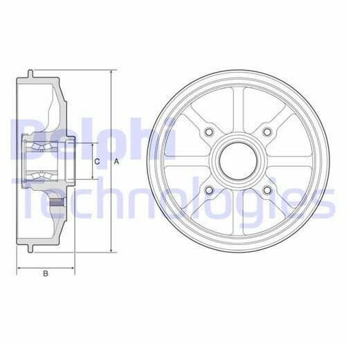 Барабан тормозной Delphi BFR484