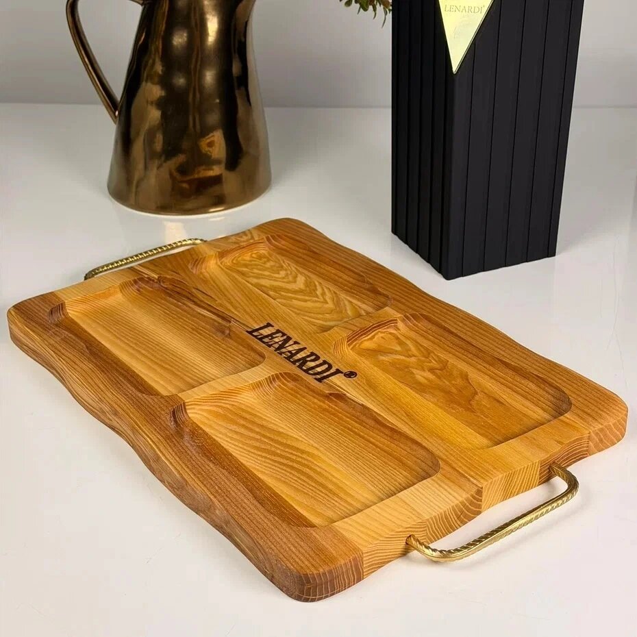 Менажница из ясеня с металл. ручками 27х40 см. 888-628 118-888-628