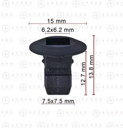 Клипса пластмассовая зажимная (черный) AUDI SEAT SKODA VW VAG арт. N90833801 - высокое качество товара по низкой цене