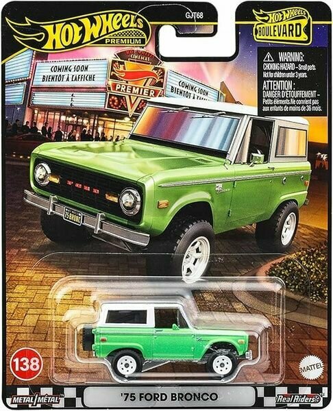 Игрушечный транспорт Hot Wheels PREMIUM BOULEVARD - #138 75 Ford Bronco 1:64 - Хот Вилс JBL12