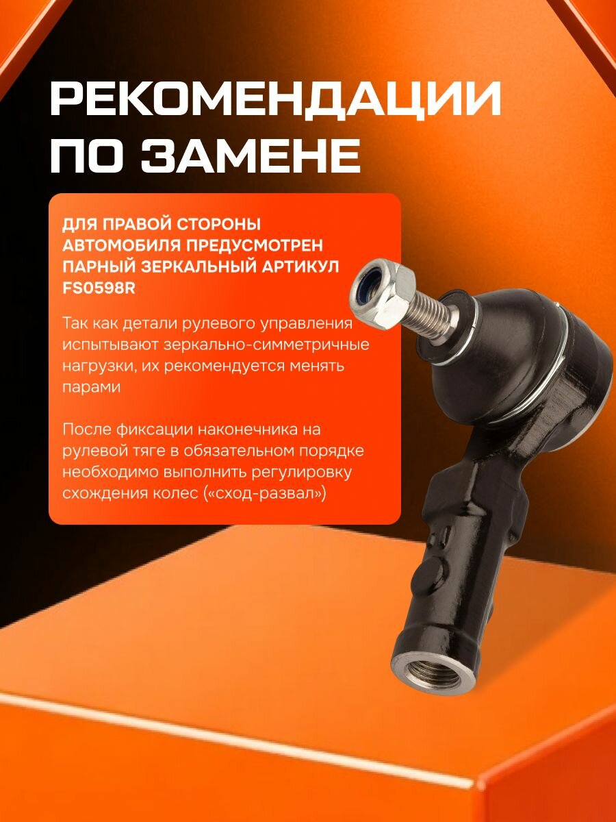 Наконечник рулевой тяги лев. RENAULT Clio/Megane(FIXAR) — фото 1