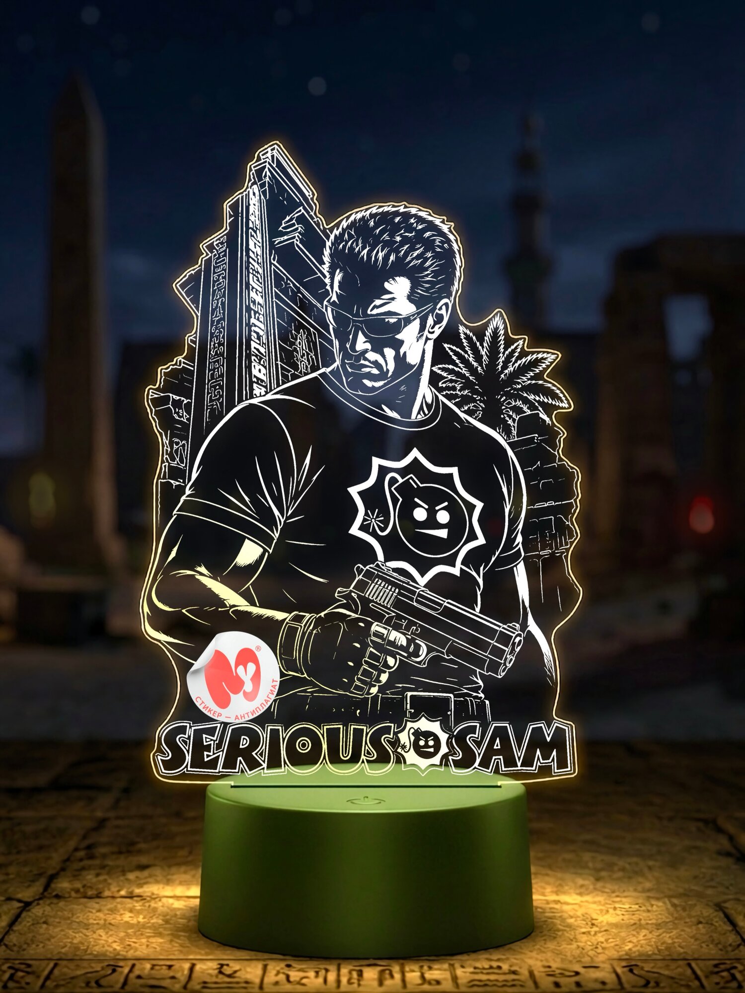 Ночник Игра Серьёзный Сэм - Serious Sam. Подарок геймеру — декор для игровой комнаты с символикой популярных игр