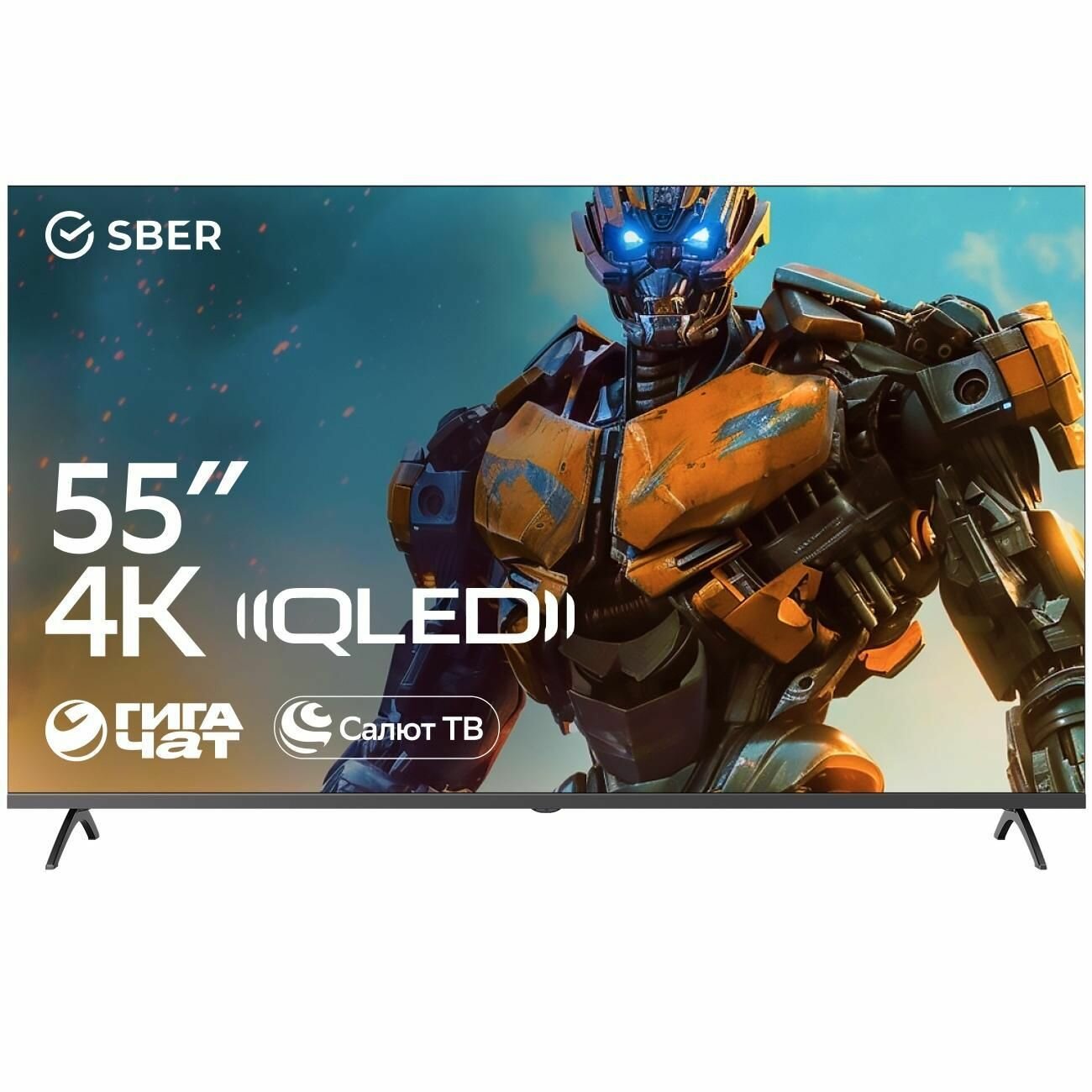 Восстановленный телевизор Sber SDX-55UQ5235, отличный