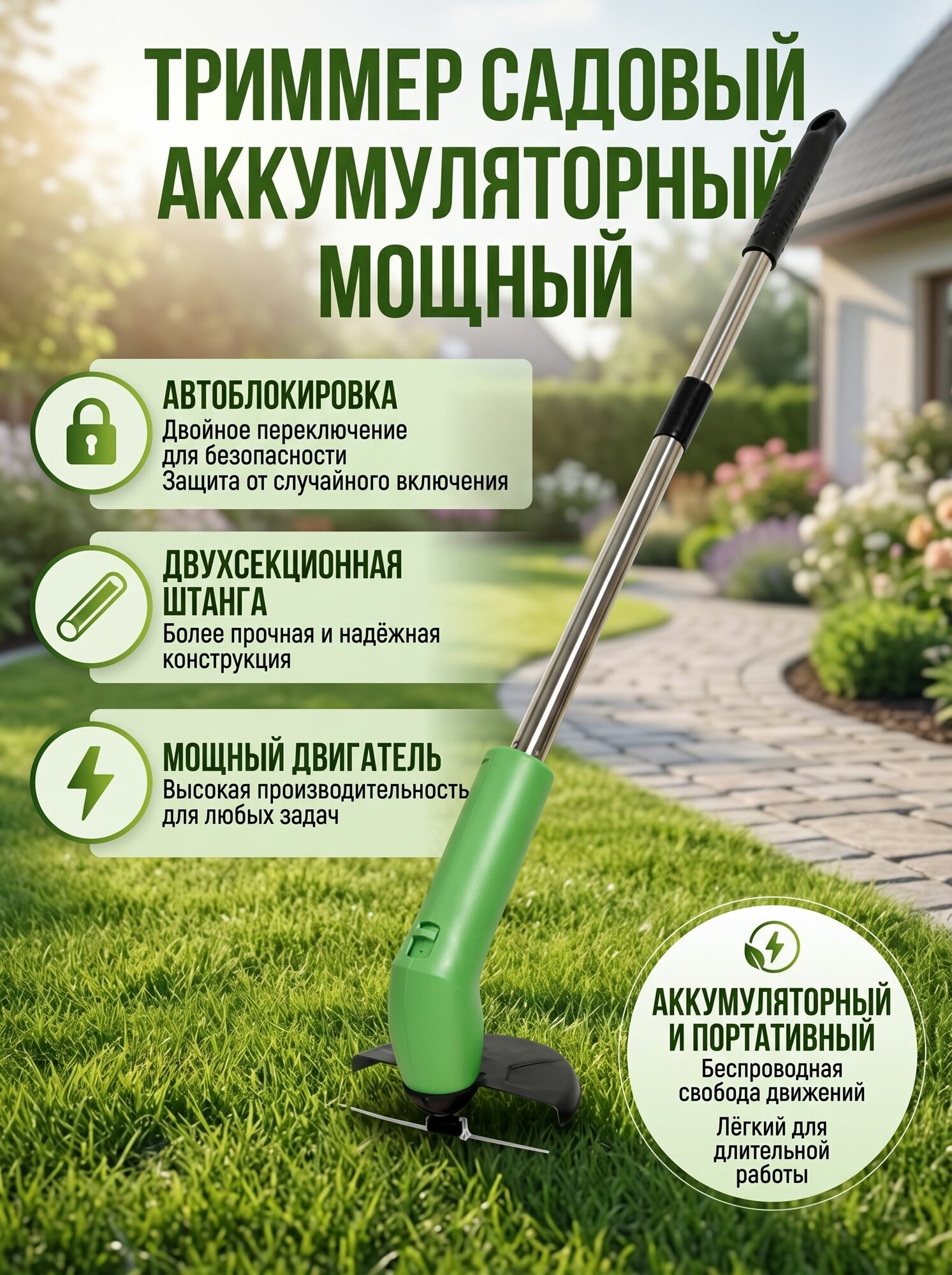 Садовый триммер электрический