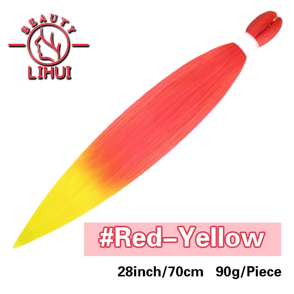 Синтетические косы LIHUI YAKI 28 дюймов разноцветные Red-Yellow