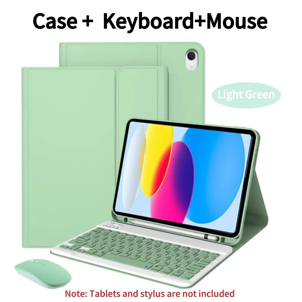 Чехол для iPad A16 11 дюймов с клавиатурой HUAIBX light green 2, Russian