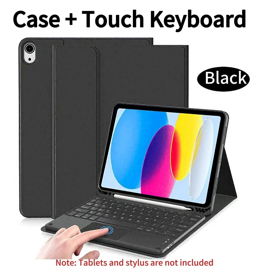 Чехол для iPad A16 11 дюймов с клавиатурой HUAIBX Черный, Black 3, Korean