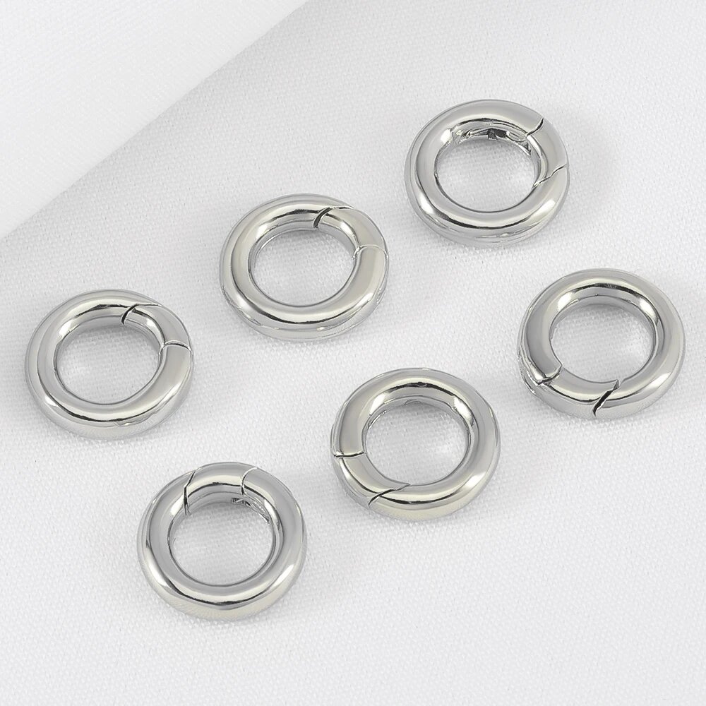 Пружинные застежки Ailimi из меди с золотым покрытием 2pcs, rhodium 12mm