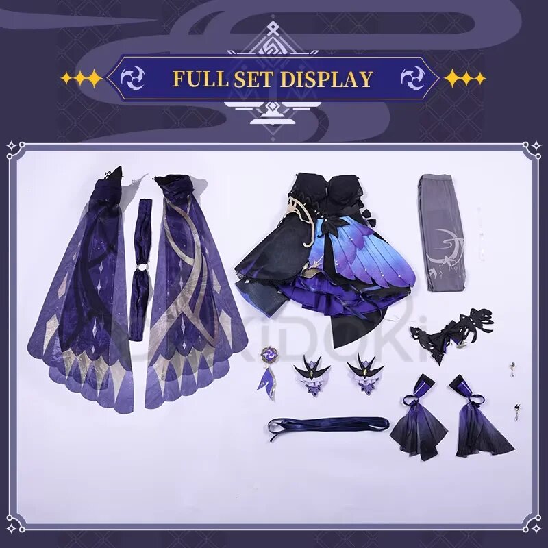 Косплей Keqing DokiDoki-SR для женщин M, Costume Only, IN STOCK