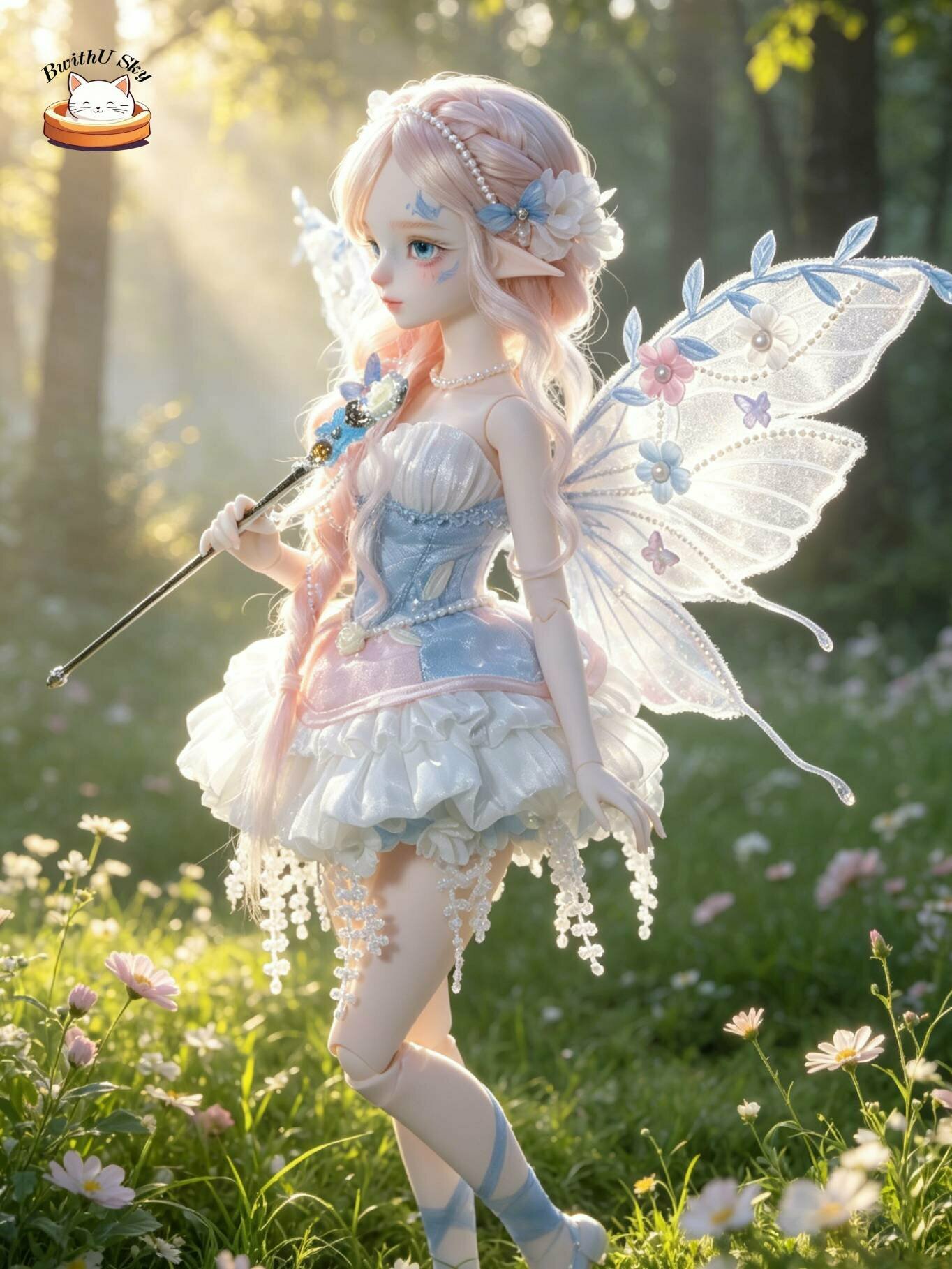 BwithUSky Tceliai 1/4 BJD Кукла: Очаровательный фэнтези-образ в стиле нежной феи
