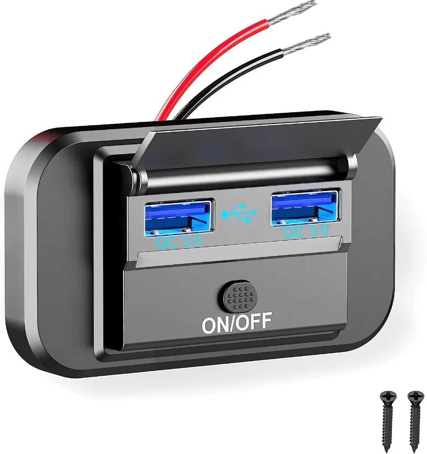 Быстрая зарядка QC3.0 PD Type C, два USB-порта, автомобильное зарядное устройство, 36W Dual QC3.0