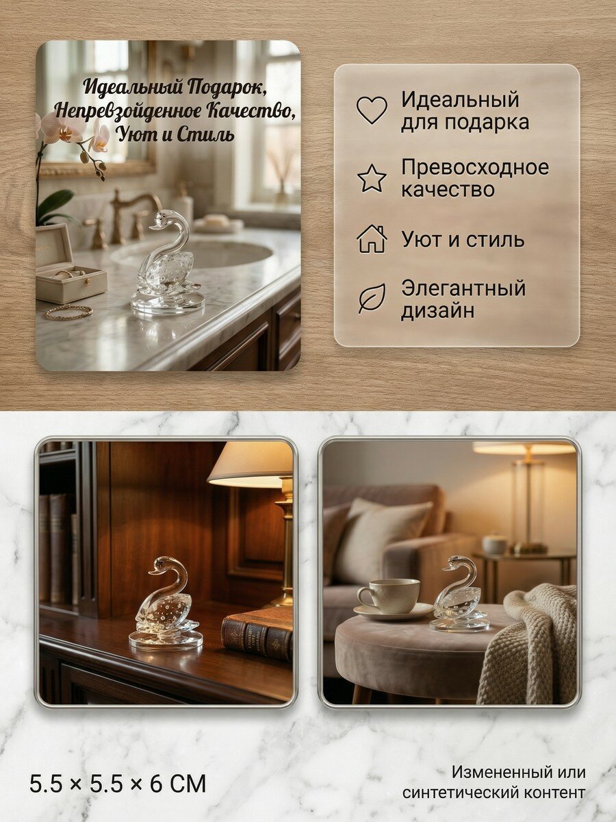 Фигурка декоративная "Лебедь", L5,5 W5,5 H6 см