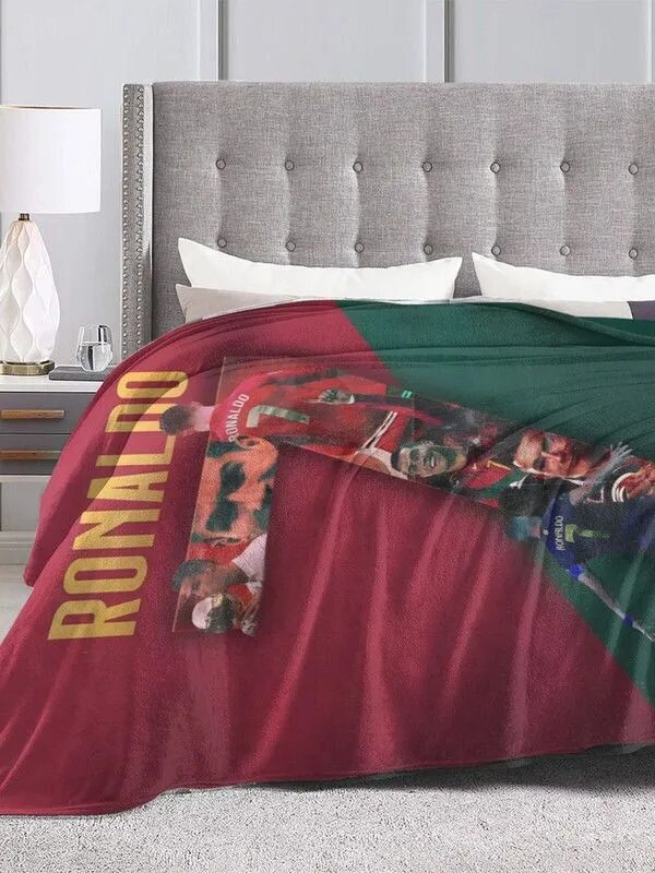 MXEB Плед с фотопринтом Cristiano Ronaldo Пледы Криштиану Роналду , Фланель, 100 см х 75 см