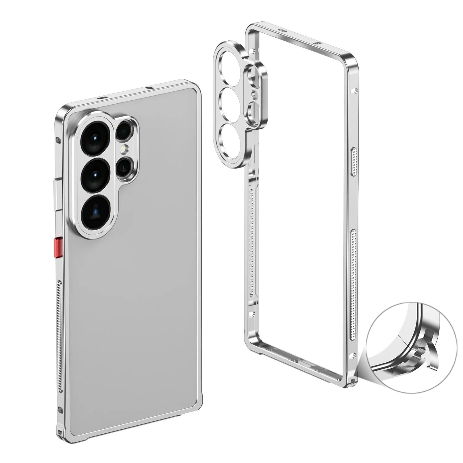 Чехол-бампер из авиационного алюминиевого сплава для Samsung Серебряный, silver, Galaxy S26 Ultra