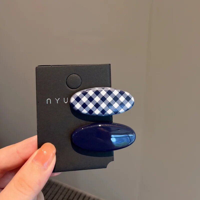 2 пары заколок для волос navy blue