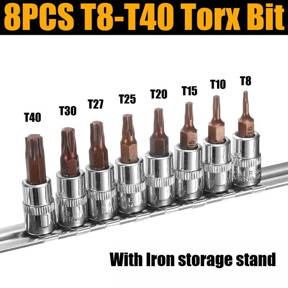 Набор бит для гаечного ключа Hex Torx Phillips FD S2 8PCS T8-T40