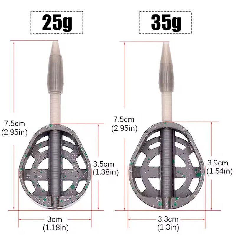 Набор кормушек Inline Method для карпа 2/3 шт. 3PCS 35g — фото 1