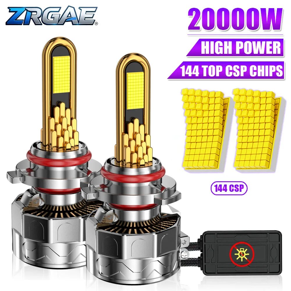 Светодиодные фары H7 20000 Вт, H1 H4 H11 H8 H9 HB3 HB4 9005 9006 9012, высокомощные, 9005/HB3