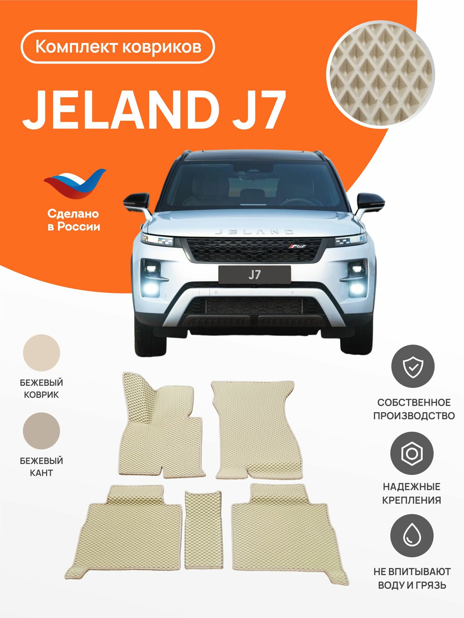 Автомобильные коврики EVA в салон Jeland J7 (2026-)