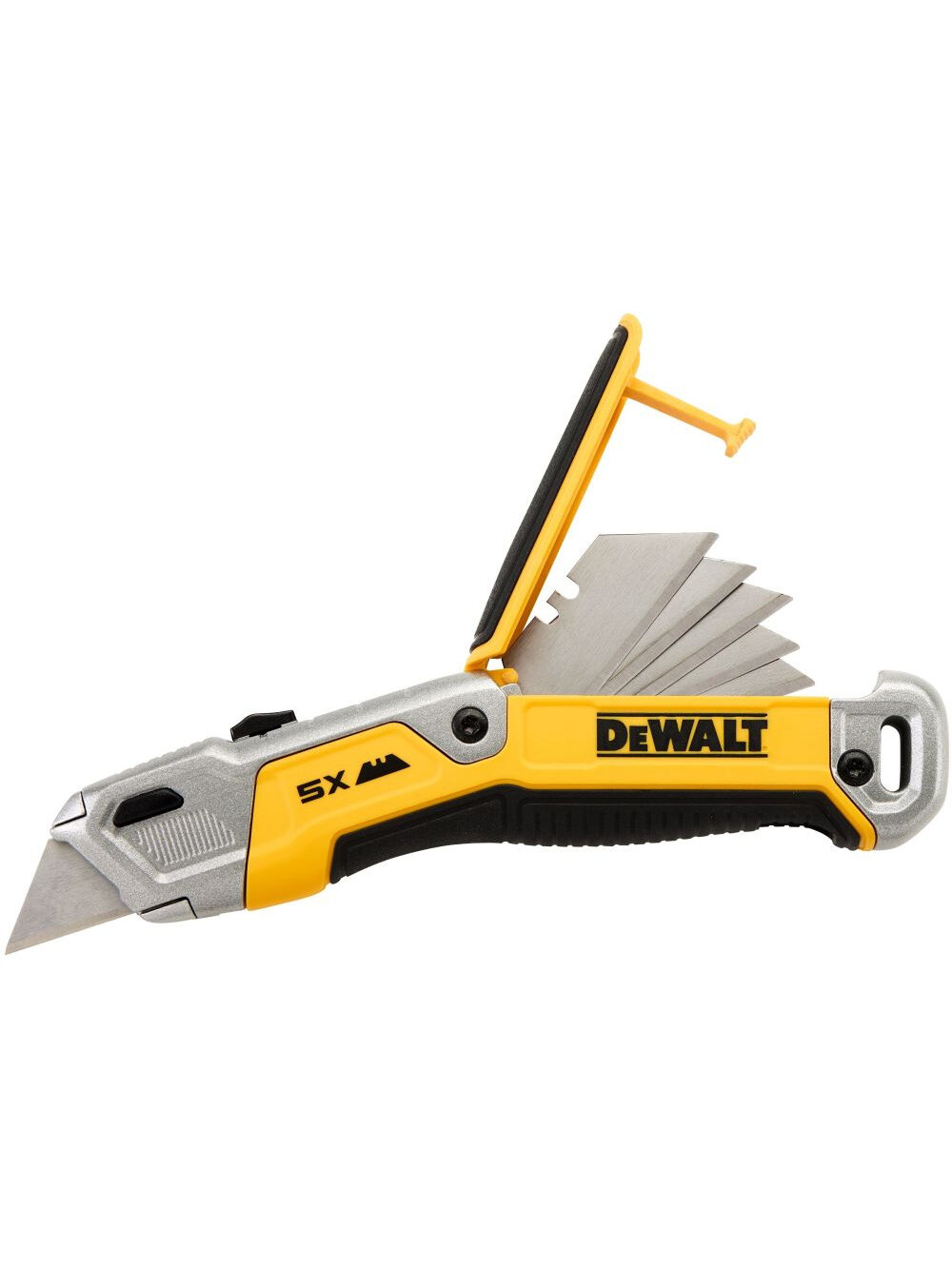 Нож DeWALT DWHT10998-0, выдвижной, лезвие 17,5 см, металлический, желтый