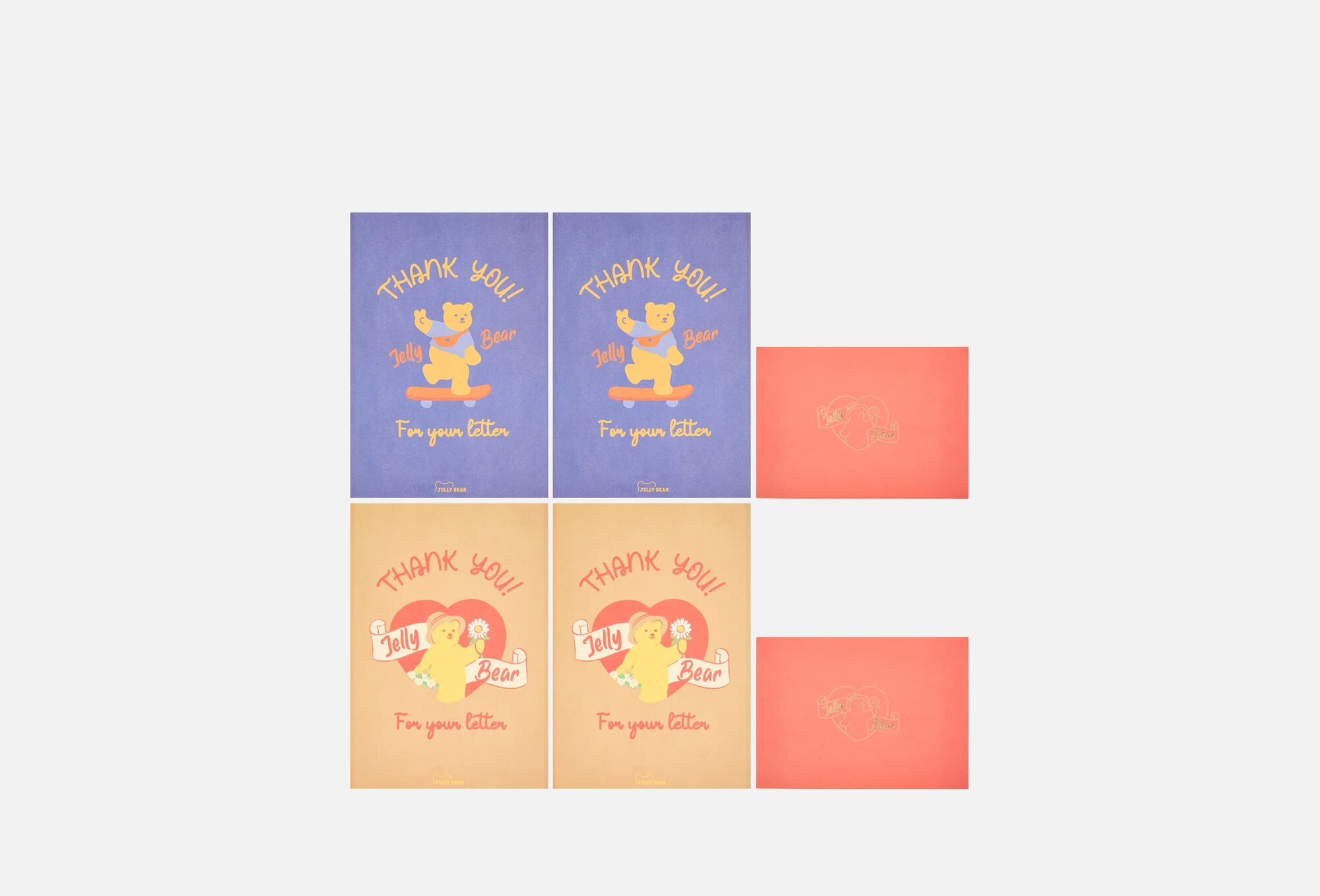 Dailylike Jelly bear 06 Thank you Конверт с бумагой для письма 2шт