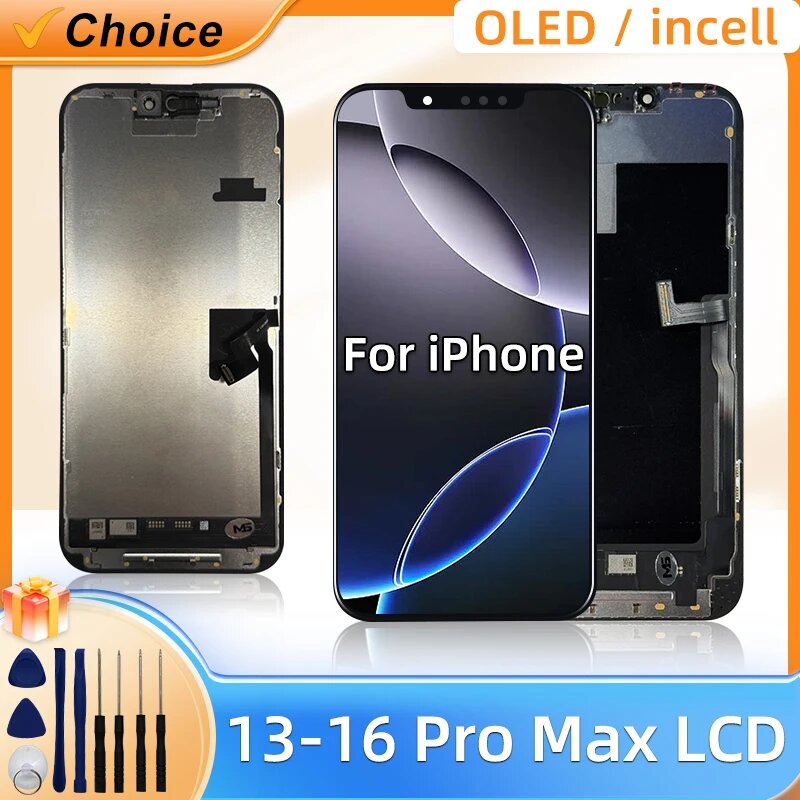 Дисплей OLED/LCD Для iPhone 13 Pro Max, 15 Pro, 14 Pro, 16 Pro Max С Face ID И Сенсорным 15-OLED