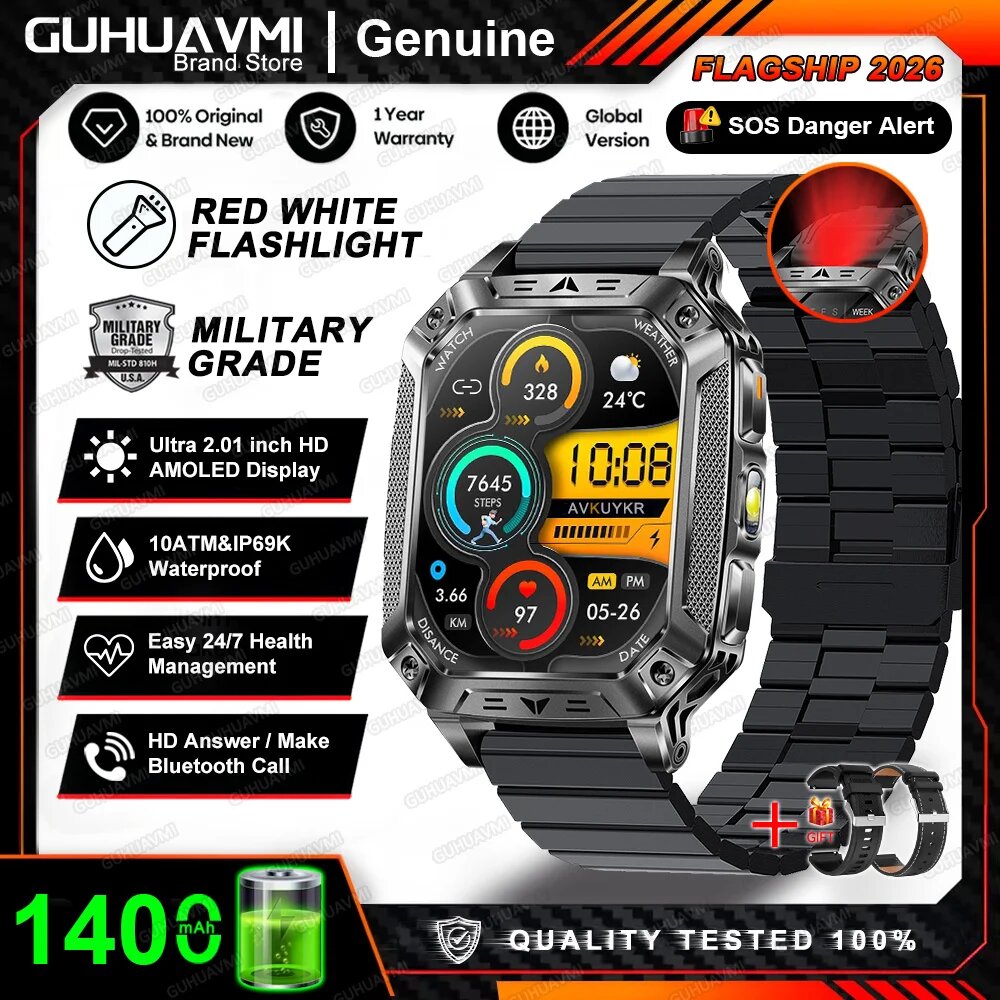 Умные часы 2026 года GPS, 1400 мАч, водонепроницаемые Black Steel B 2A