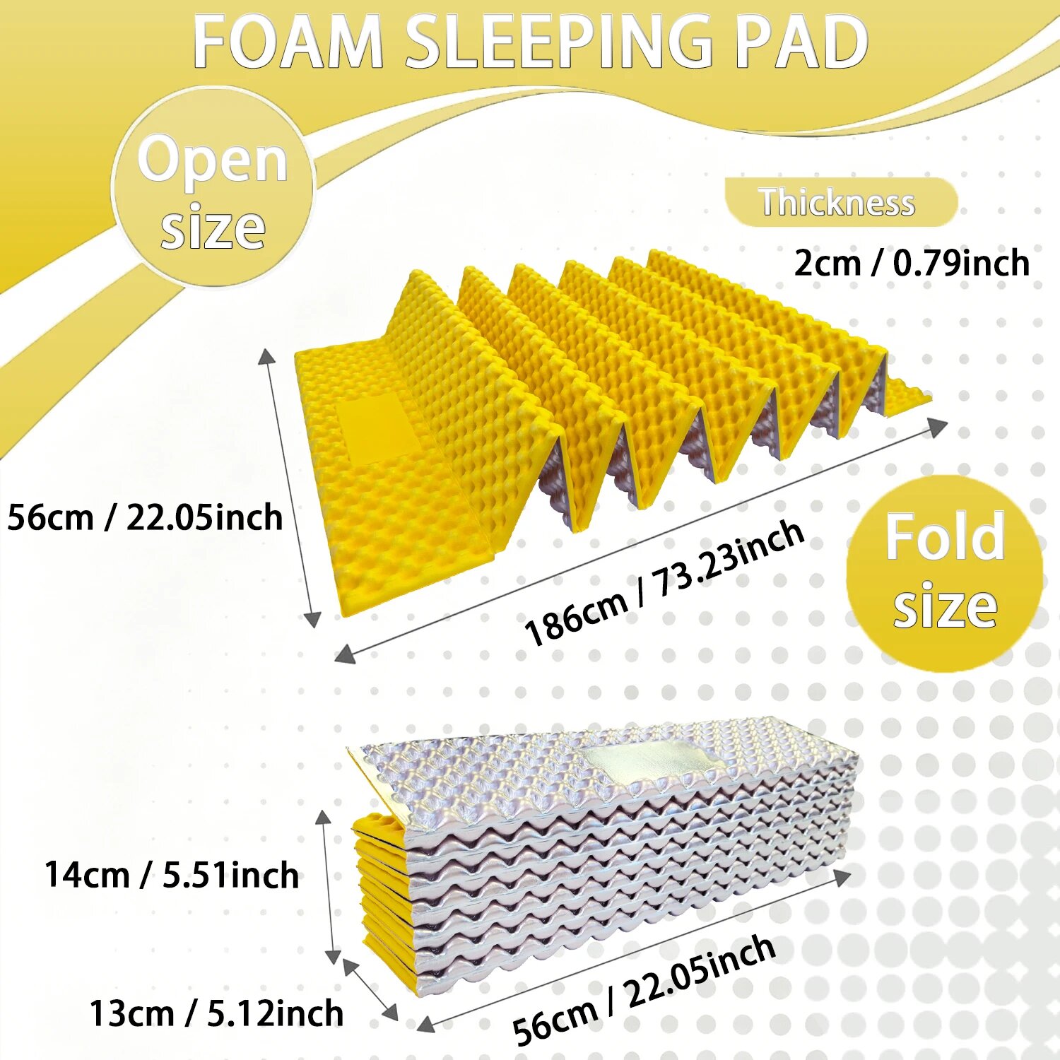 Спальный коврик Egg Nest 330г из алюминиевой фольги Желтый, Yellow - Aluminum