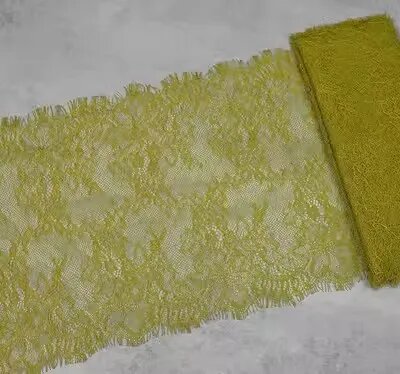 Кружевная лента шантильи 3 метра yellow green