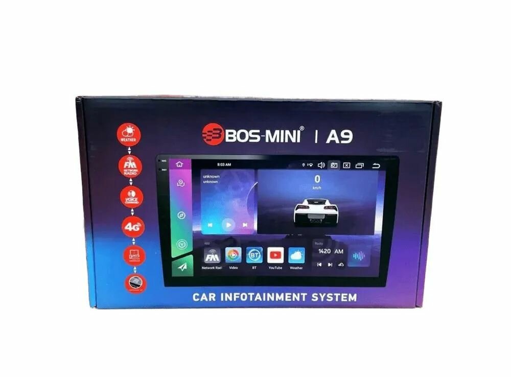 Магнитола для авто (автомагнитола) 2 DIN BOS MINI A9 10" DSP 2+32Гб