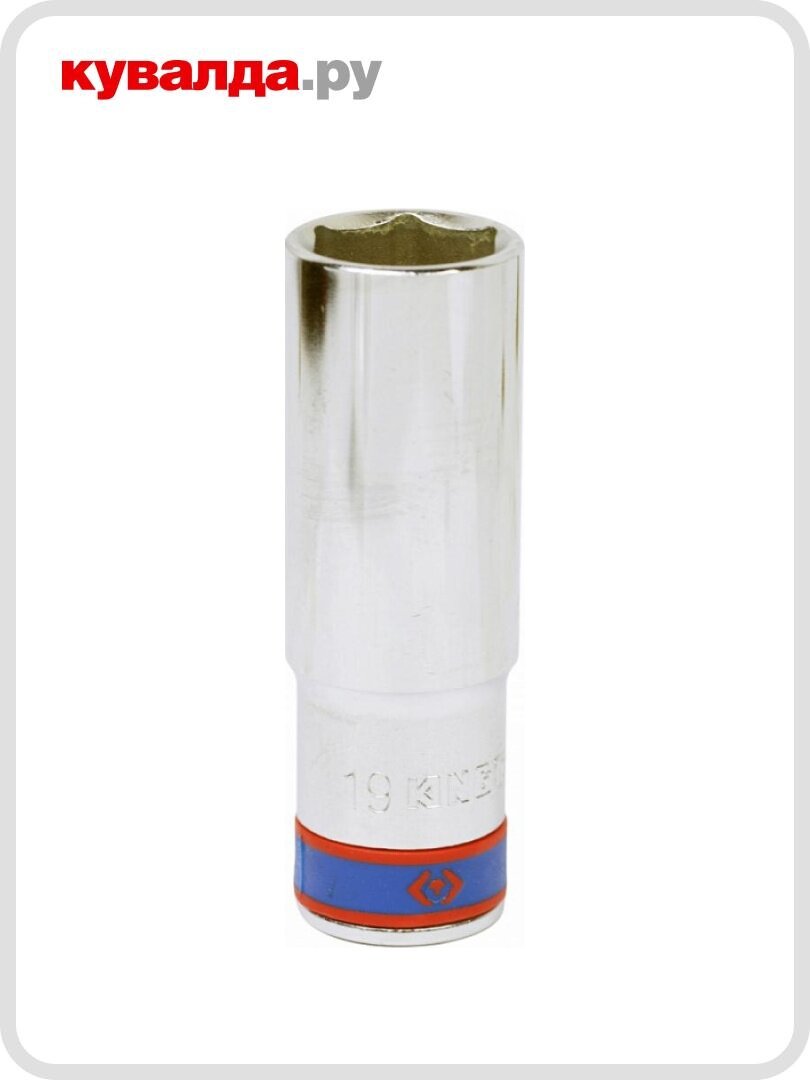 Головка 6-ти гранная с посадкой 1/2" KING TONY 423519М 19 мм глубокая