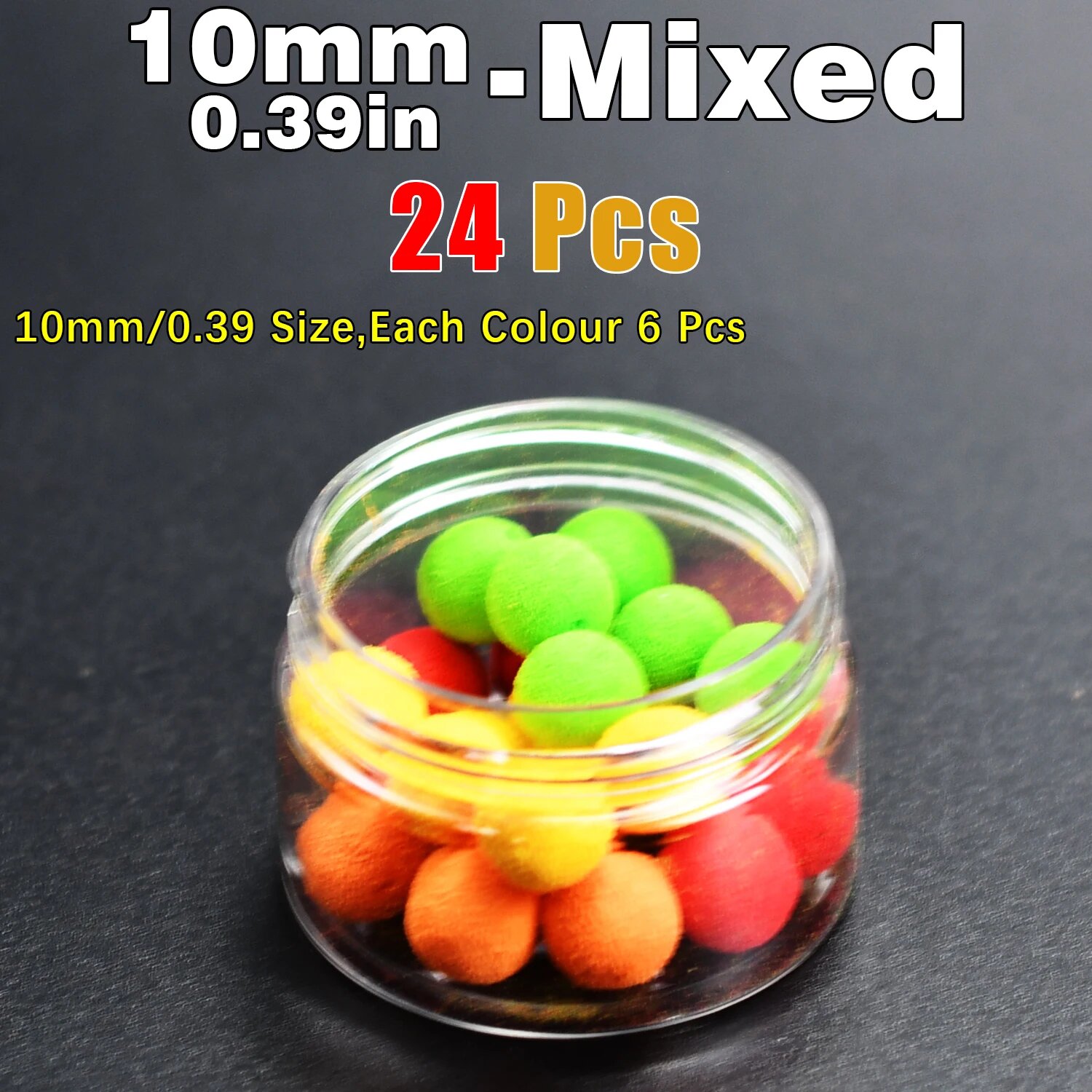 Плавучие бусины для карпа 10mm Mixed, 24 шт