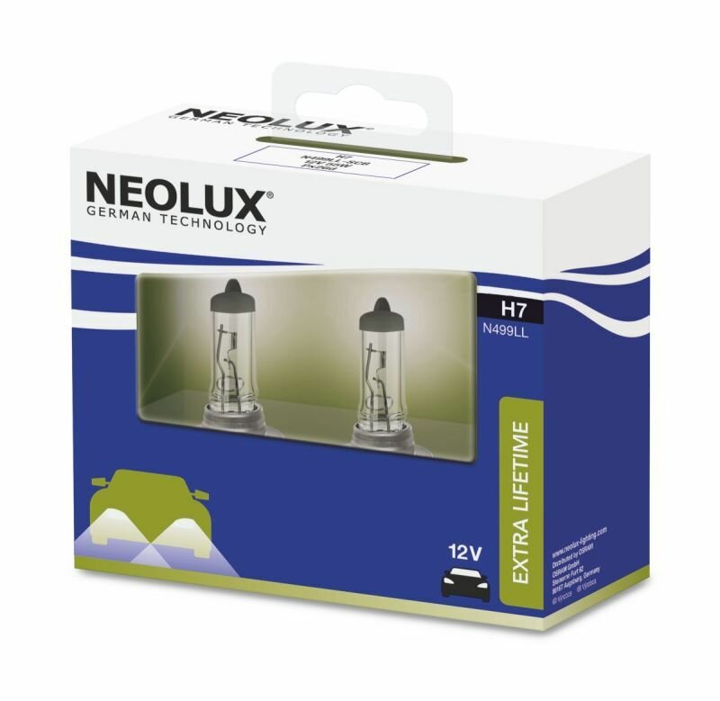 Лампа автомобильная NEOLUX Long Life H7 55W PX26d (бокс, 2шт) 12V, N499LL-2SCB