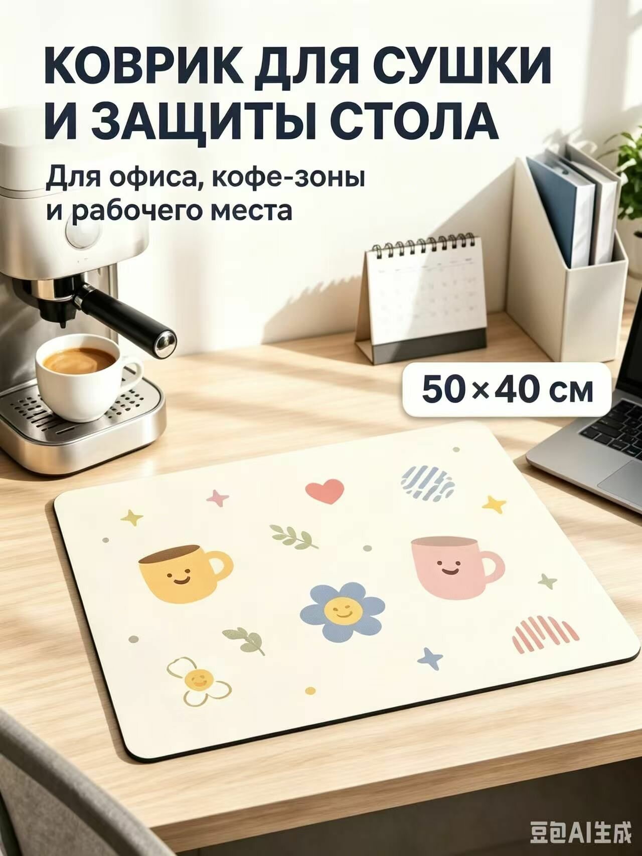 Мягкий настольный коврик из диатомовой земли, подходящий для кухни и стола, нескользящий дренаж50*40cm