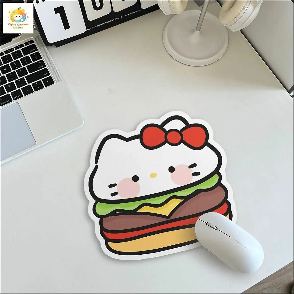 Коврик для мышки "Hello Kitty", игровой, каучуковое основание, 20 см x 20 см