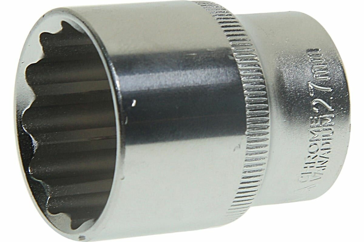 Головка торцевая 27мм 1/2" 12-гранная L40мм эврика ER-91320-12