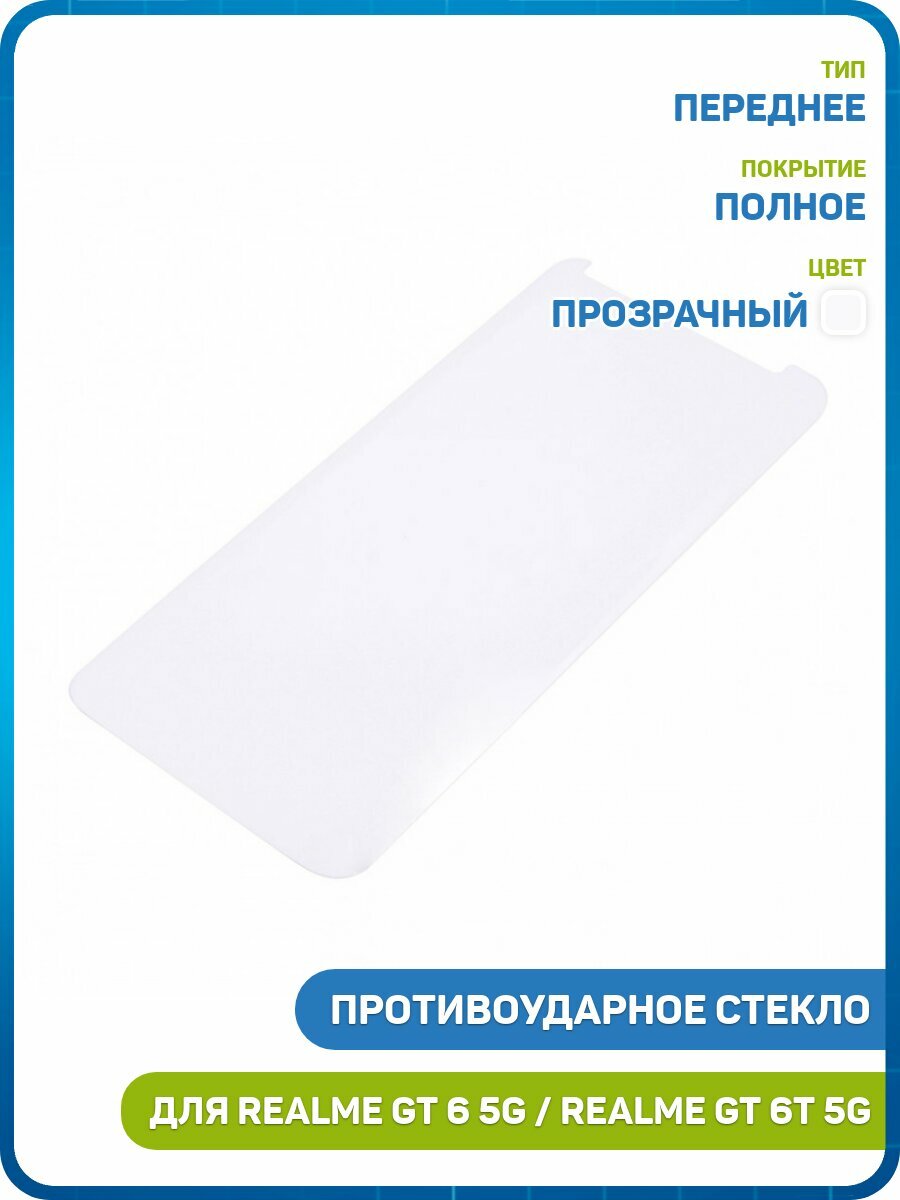 Противоударное стекло UV для Realme GT 6 5G / GT 6T 5G (полное покрытие / УФ-клей+лампа) прозрачный
