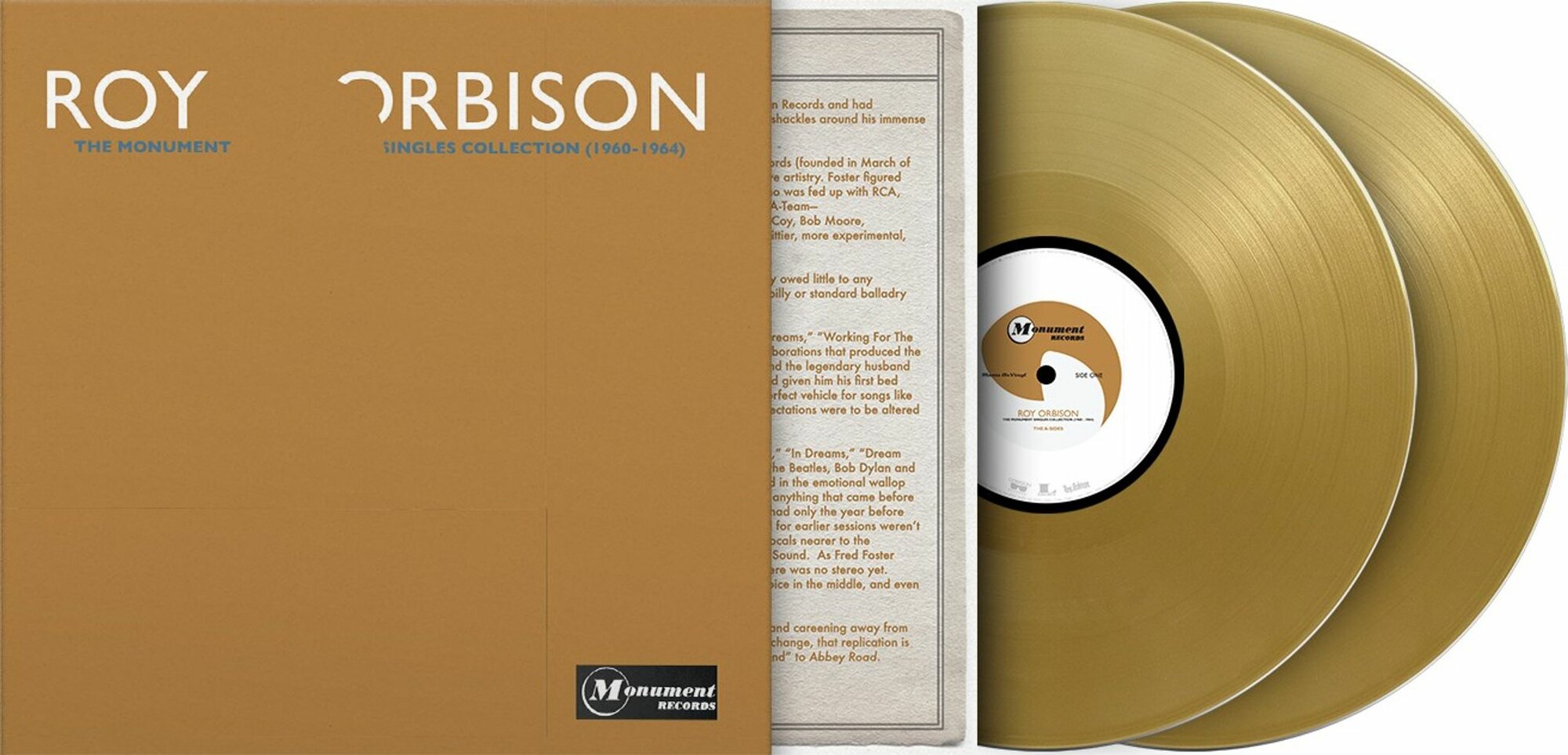 Виниловая пластинка Roy Orbison - The Monument Singles Collection (1960-1964) (180g) (Limited Numbered Edition) (Gold Vinyl) (2 LP) (1 LP)