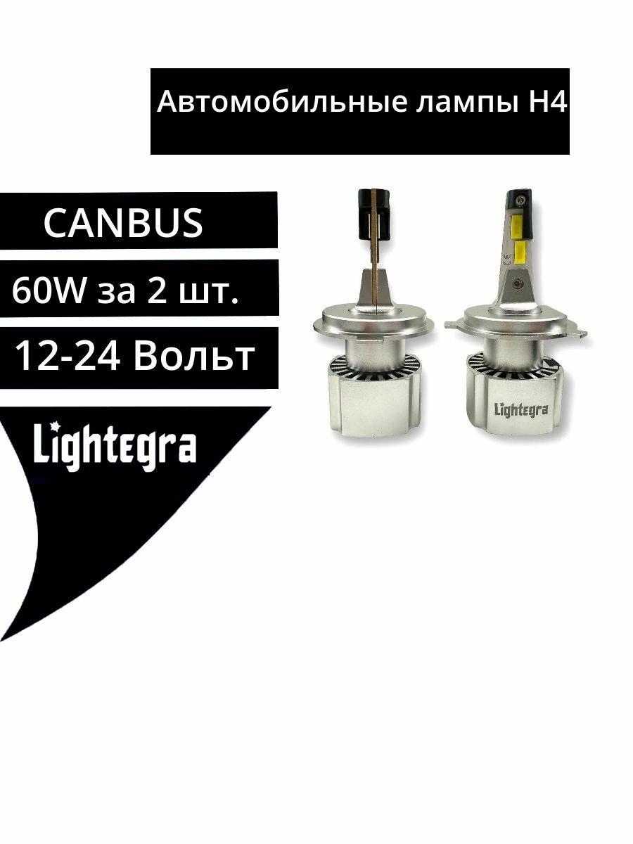 Светодиодные автомобильные лампы LED 18G цоколь H4 с обманкой с вентилятором 2 шт.