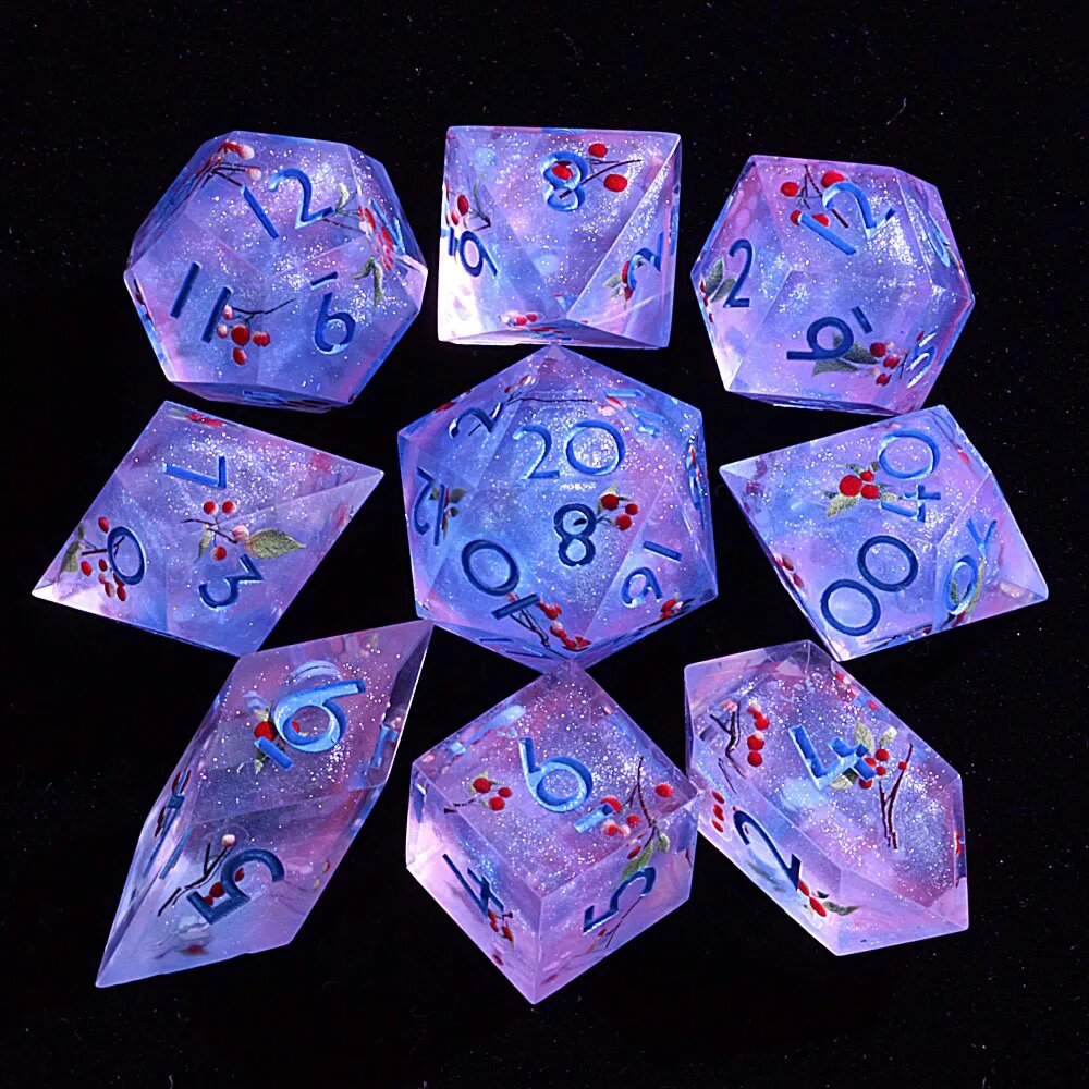 Кости D&D, набор из 9 полиэдров: Вишнёвая Галактика Мечты Dice Set Dungeons & Dragons RPG