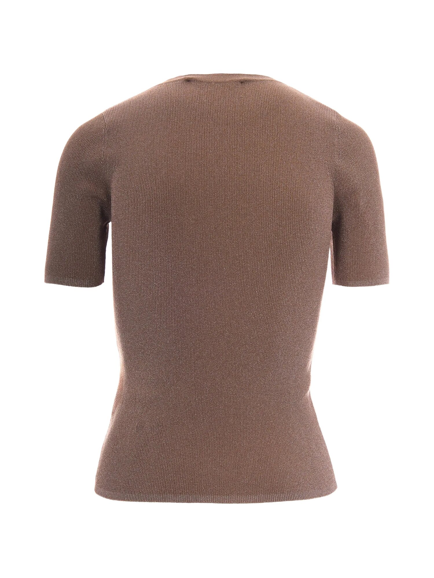 Футболка Max Mara Ribbed-knit metallic-thread T-shirt, размер 50 — фото 1