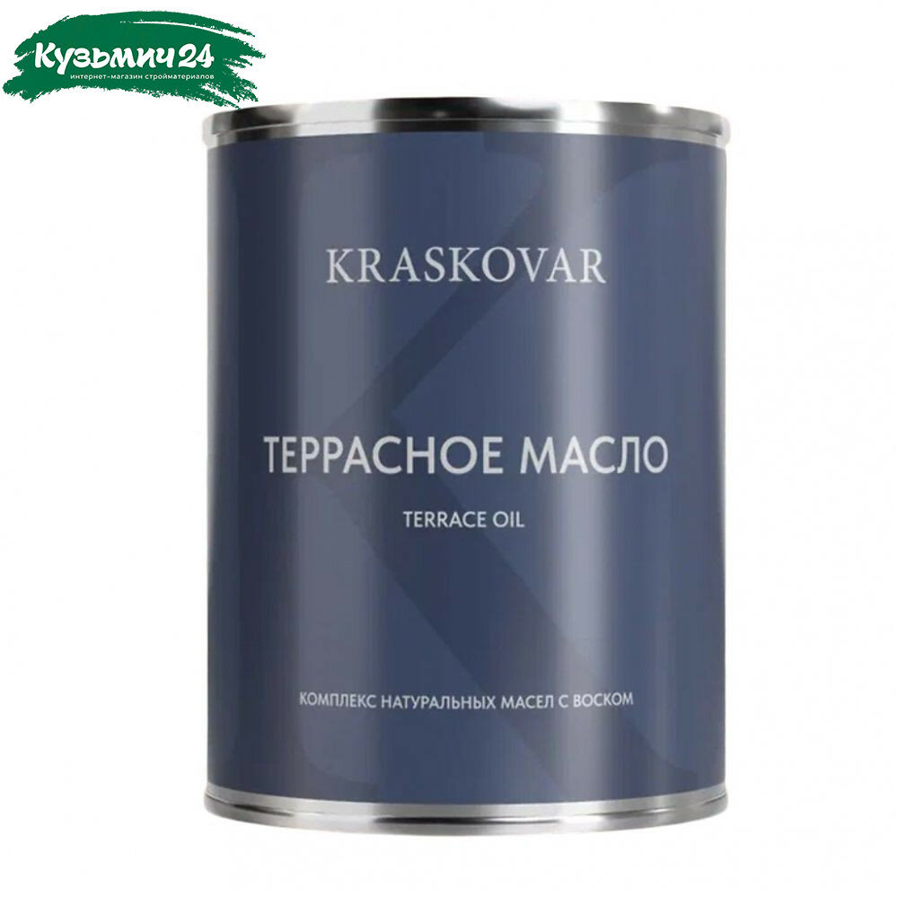Масло террасное Kraskovar Deco Oil Terrace для дерева, с воском, Гранатовый, 0.75 л